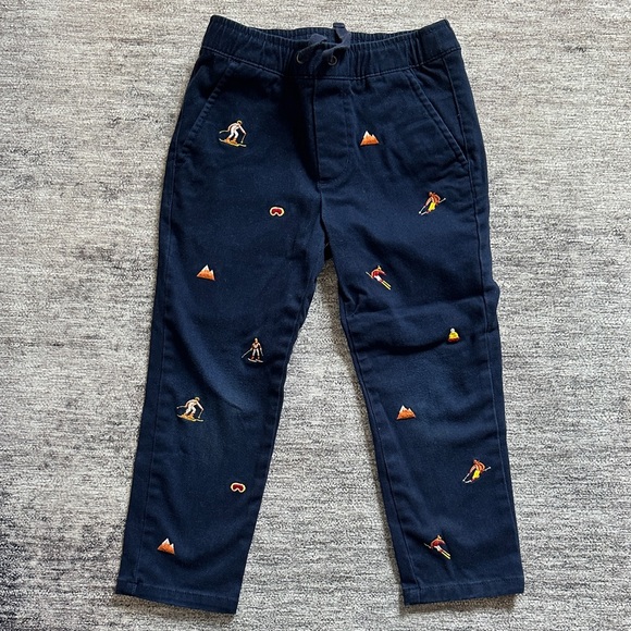 Janie and Jack | Bottoms | Janie Jack Kids Navy Ski Themed Embroidered ...